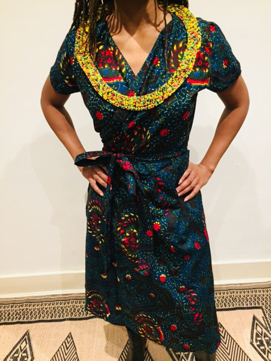 African Print Wedding Maxi Wrap Dress, Wax Print Wrap Maxi Dress ...