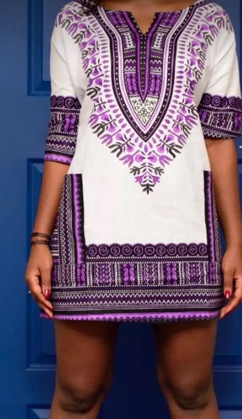 White Dashiki Top-african Dashiki Shirt-dashiki Blouse-dashiki Print ...