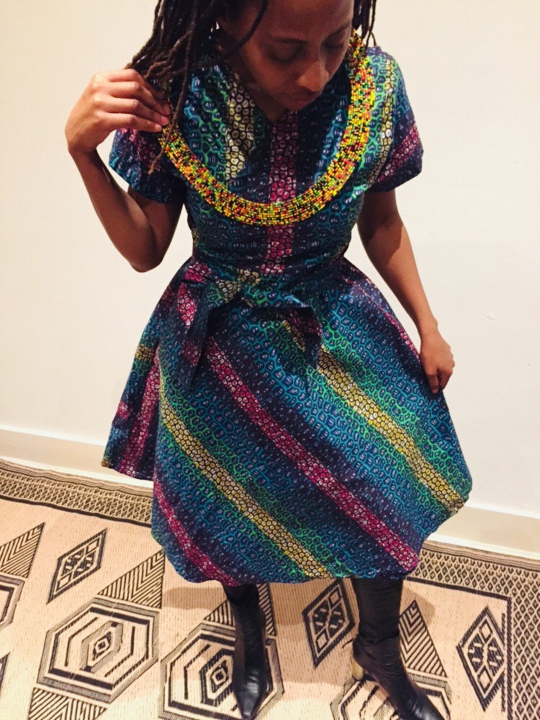 African Print Wedding Maxi Wrap Dress, Wax Print Wrap Maxi Dress ...