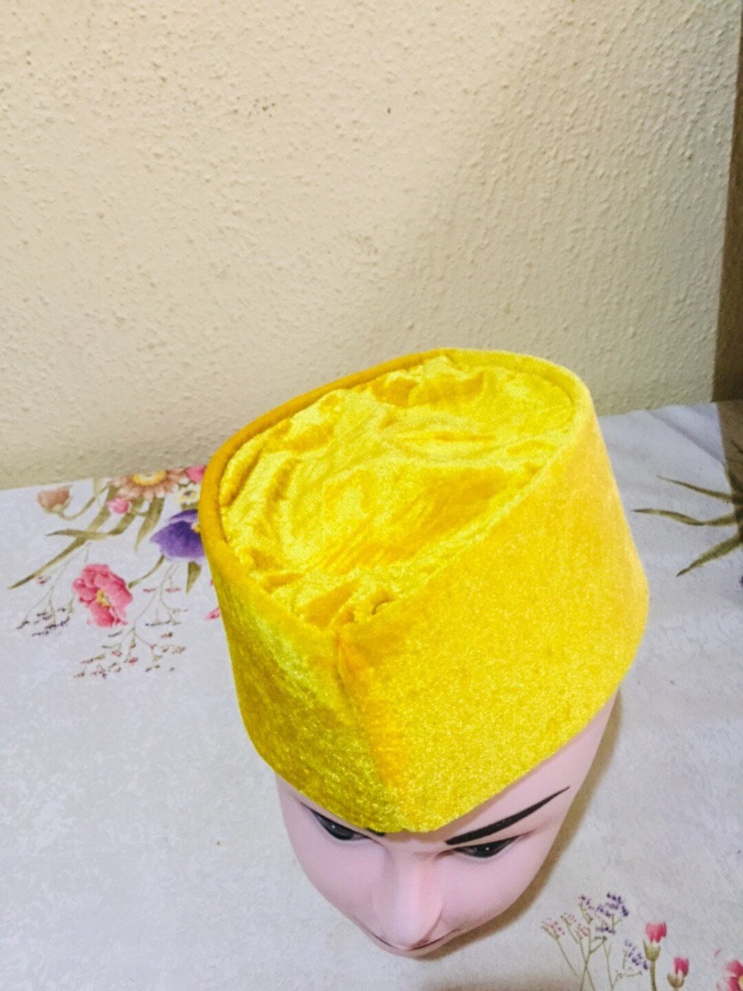 Yellow Velvet Cap/yellow Igbo Hat/yellow Traditional Wedding Hat/yellow ...