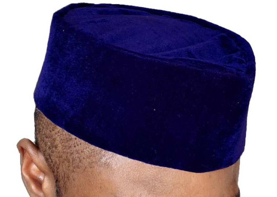 Blue Igbo Cap/blue Muslim Cap /blue Groom Hat/blue Senator Hat/blue Eid ...