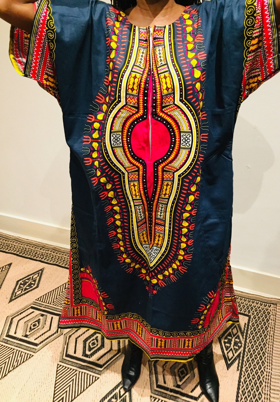 Gray Angelena Long Dress/long Dashiki Dress/long African Dress/african Print Dashiki Dress With ...