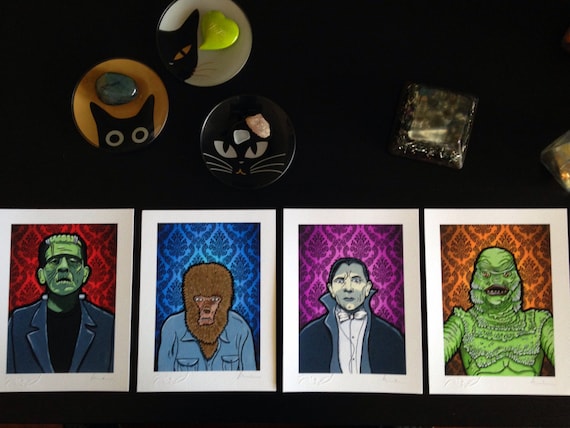 Horror Stars Portrait Series 1: Complete Set of 4 5x7 Open - Etsy