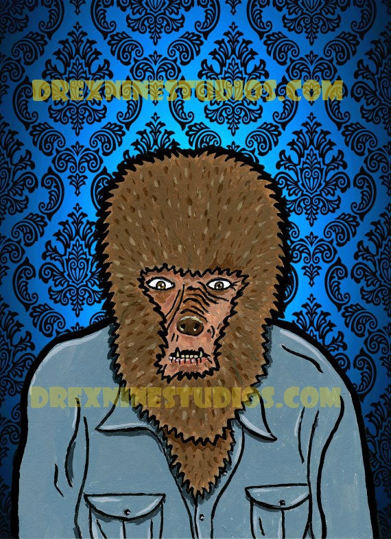 Horror Stars Portrait Series: Wolfman by Jason Selezinka | Etsy