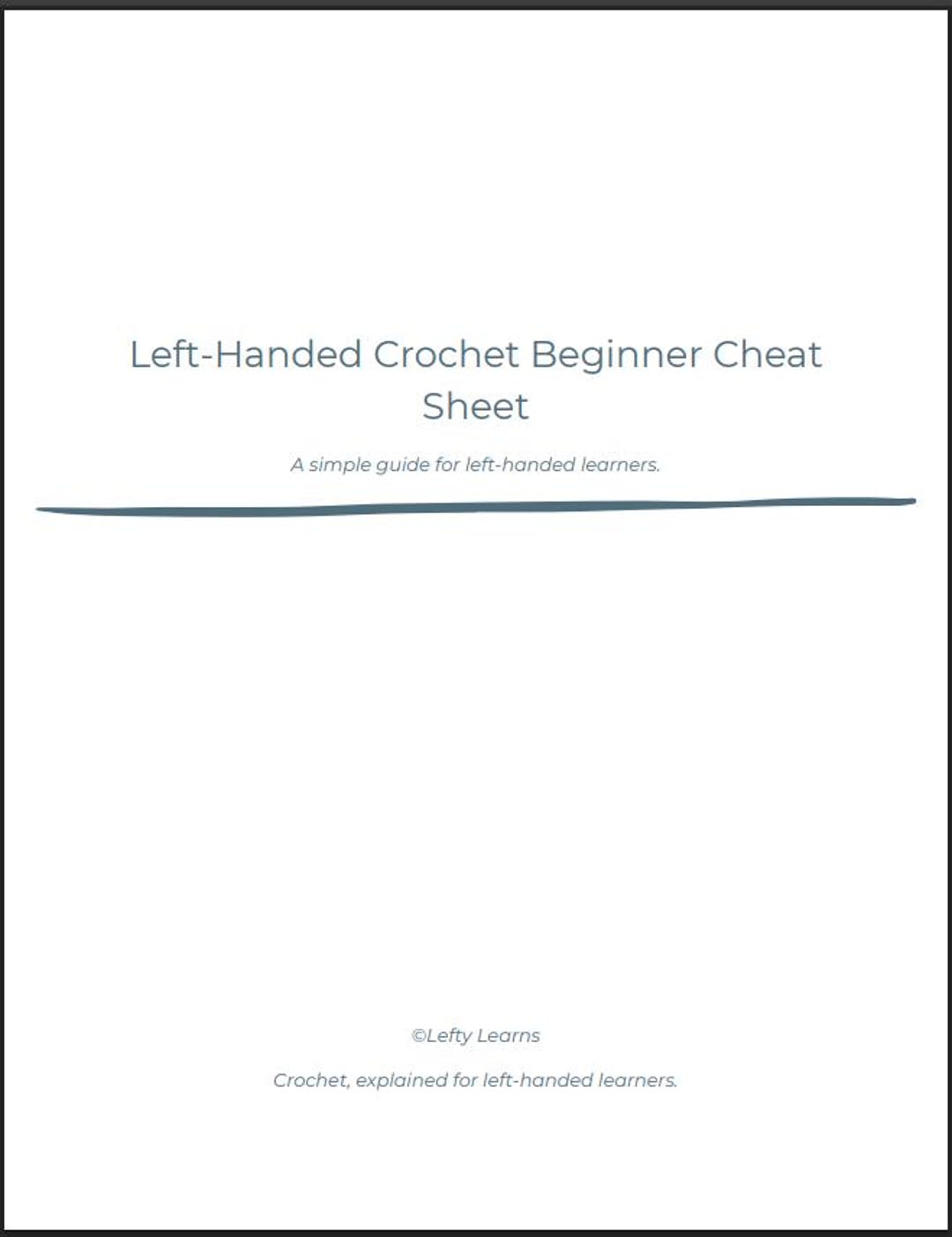Left-handed Crochet Beginner Cheat Sheet Part 1 | Learn Slip Knot ...
