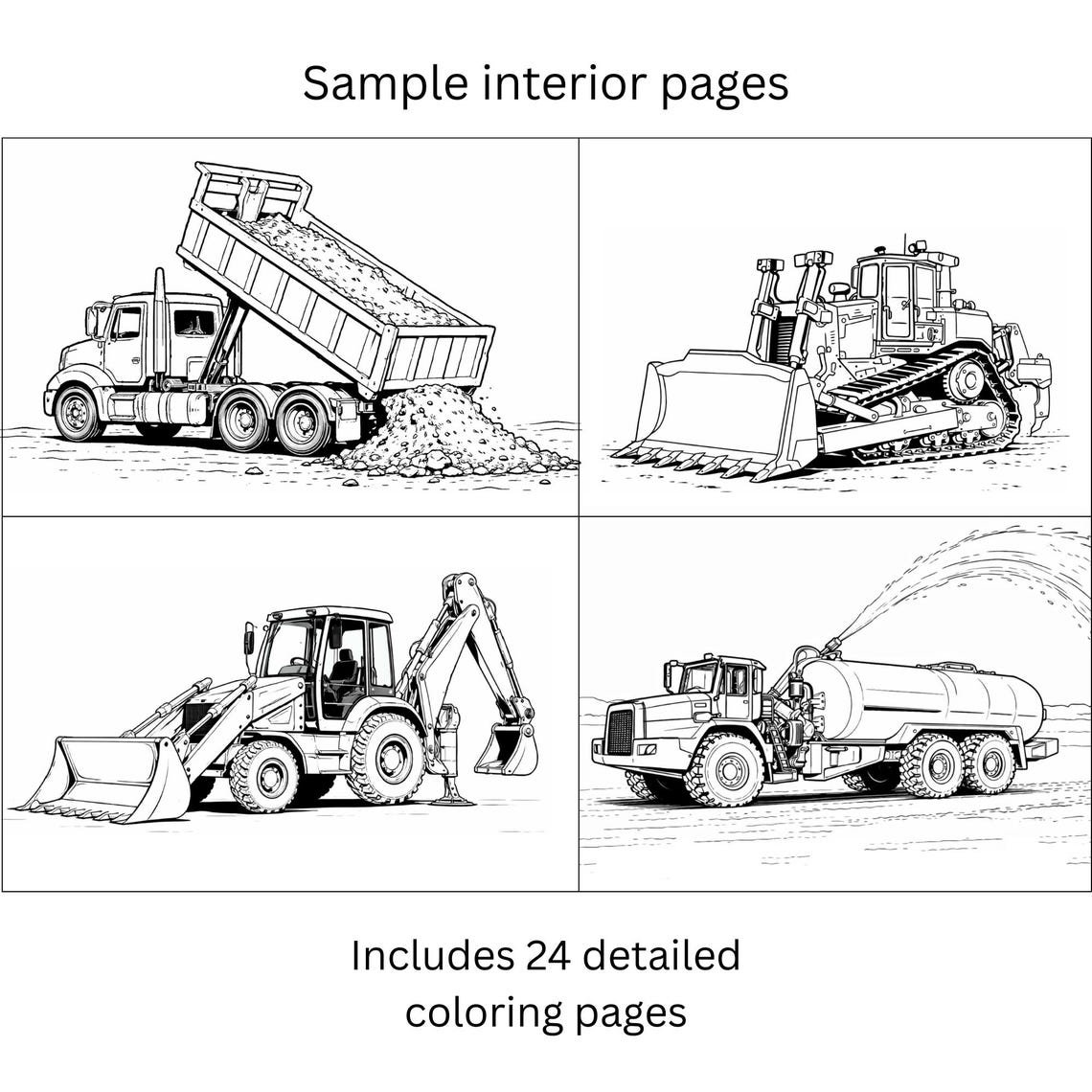 Construction & Heavy Equipment Coloring Book (ages 6–8) - Etsy