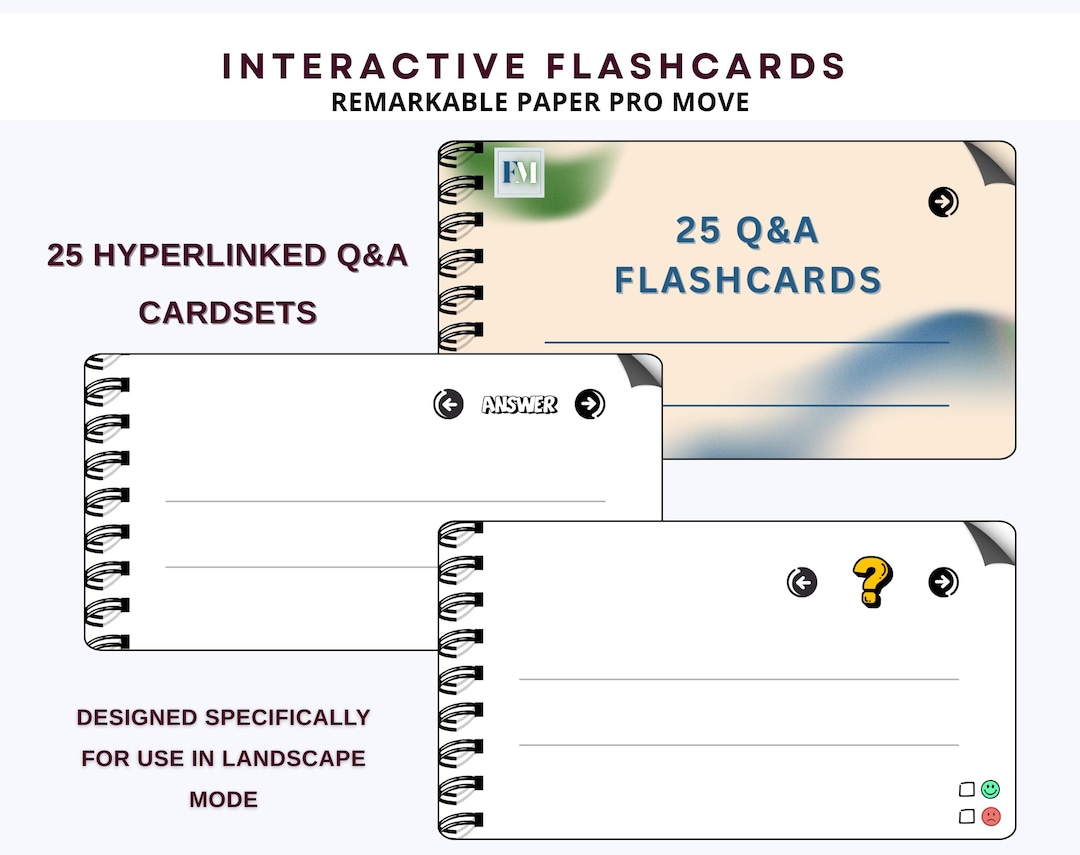 25 Interactive Q&A Flashcard Sets (hyperlinked PDF) | for Remarkable ...