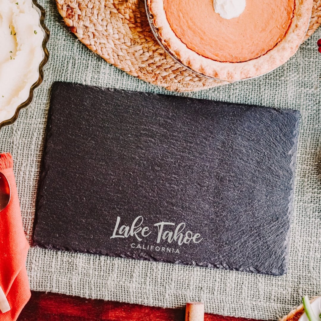 Custom Lake Name Slate Serving Board Slate Table Mat for Cheese and ...