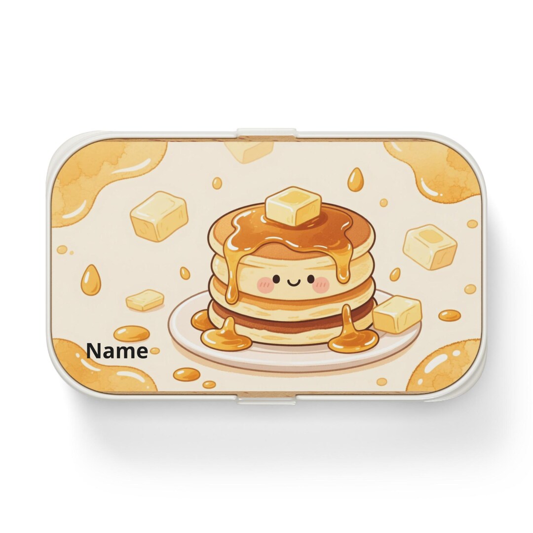 Custom Cute Pancake Stack Bento Lunch Box | Kawaii Breakfast Food ...
