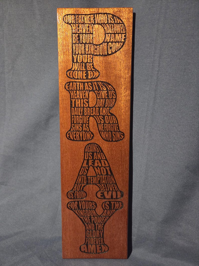 Pray the Lord's Prayer Plaque - Matthew 6 and Luke 11 - - Vertical - Etsy