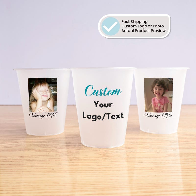 Personalized Photo Plastic Cups - Etsy