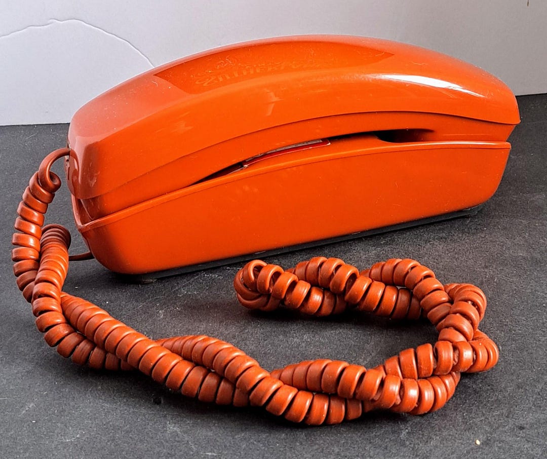 Vintage Western Electric Bright Orange Push Button Phone Model AD3 1980 ...