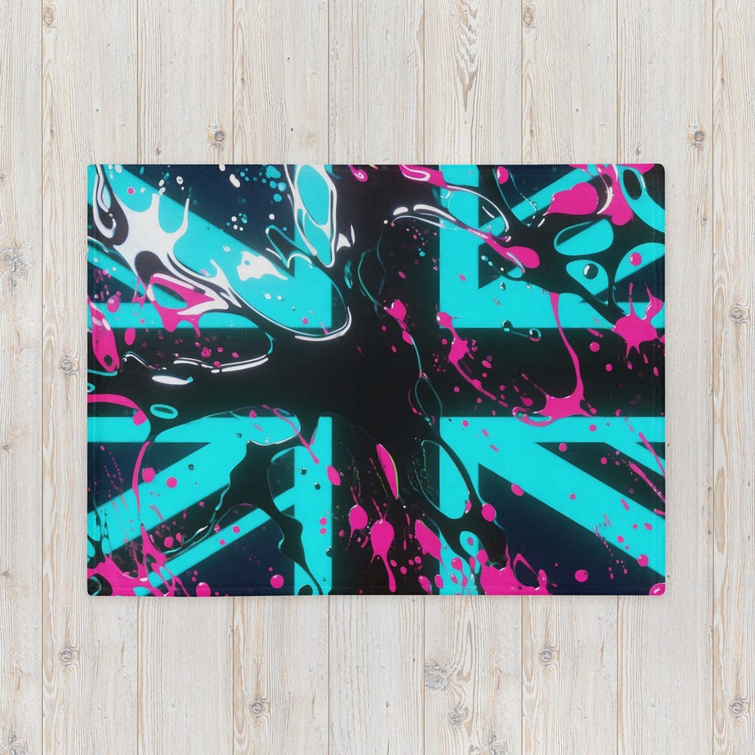 Neon Union Jack Throw Blanket - Etsy
