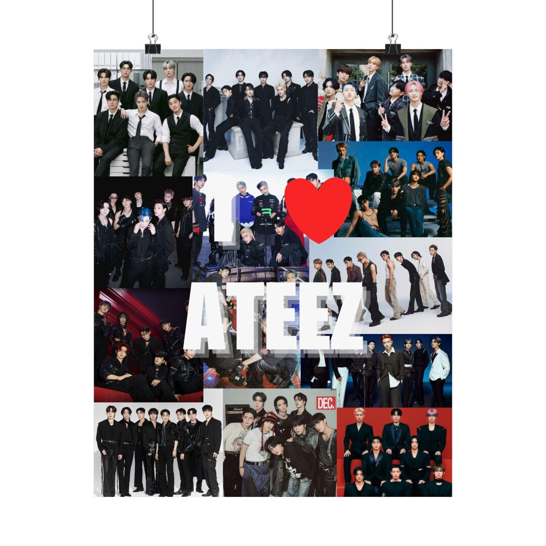 I Heart ATEEZ Matte Vertical Poster | ATEEZ Fan Collage Poster - Etsy
