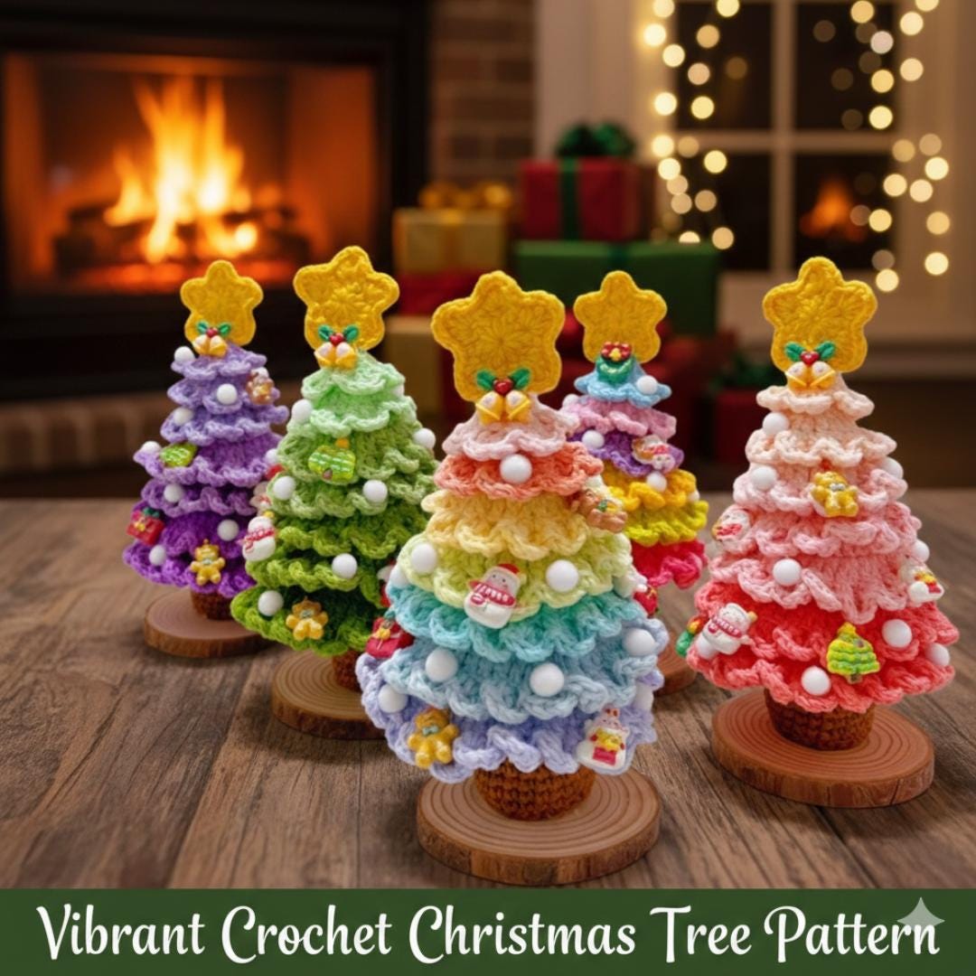 Vibrant Crochet Christmas Tree Pattern - Etsy