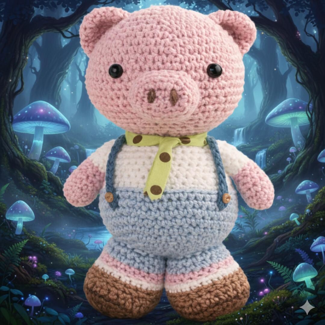 Parker the Pig Crochet Pattern Adorable Amigurumi Pig - Etsy