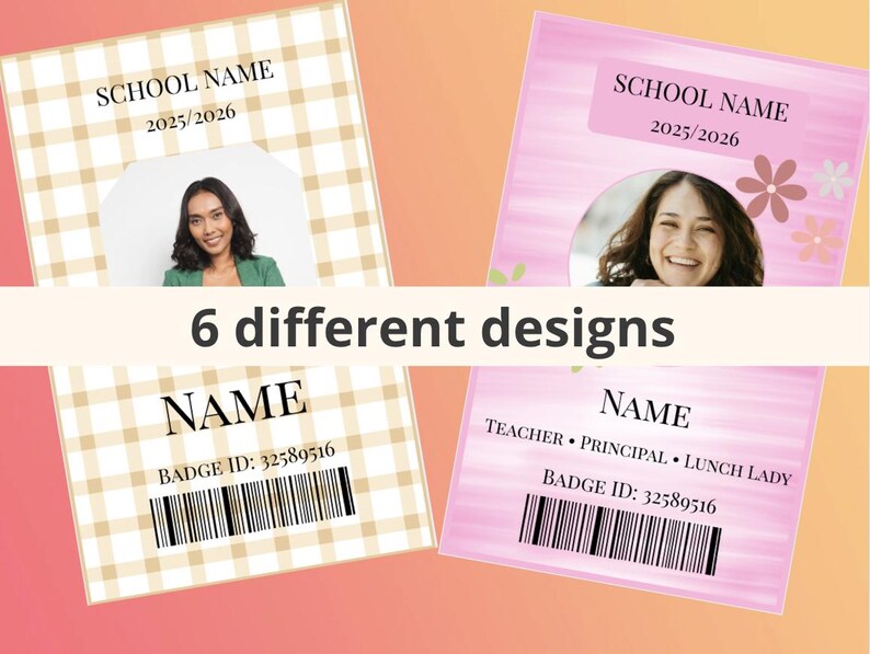 Editable Teacher ID Badge Template Bundle | School Staff ID Cards ...