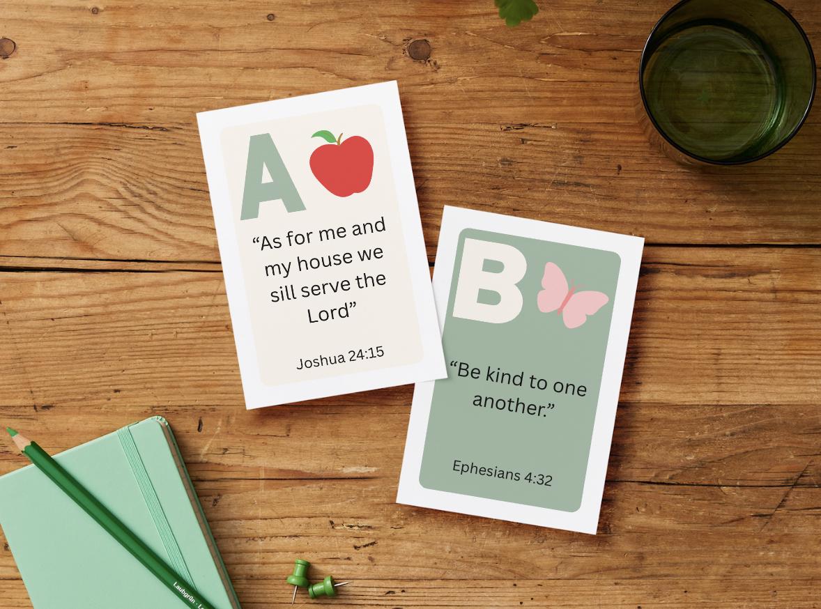 Bible Alphabet Cards for Kids | A to Z Bible Verses Printable ...
