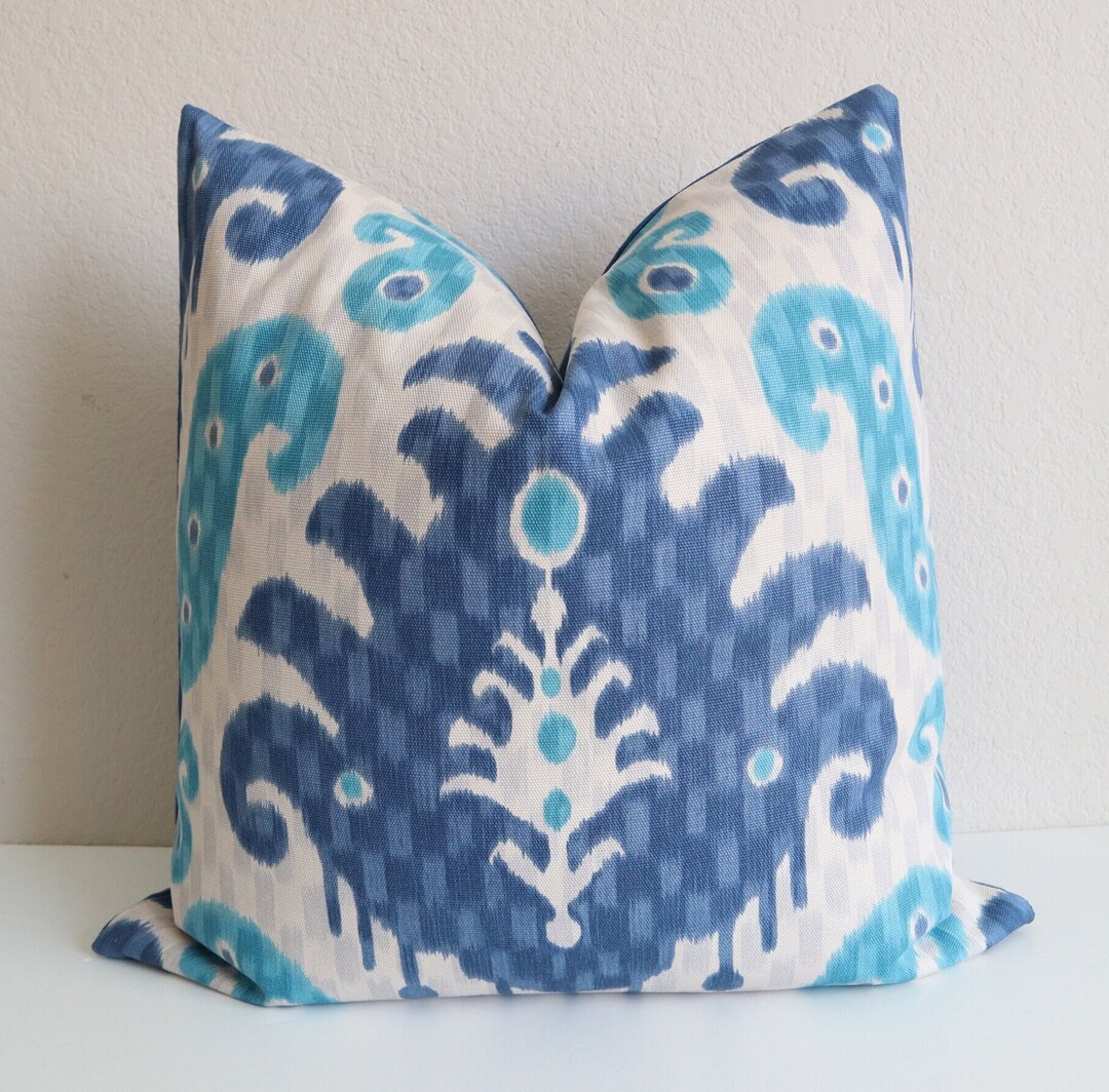 Bukhara Persian Blue Cover, Royal Blue Light Gray Aqua Pillow Covers ...