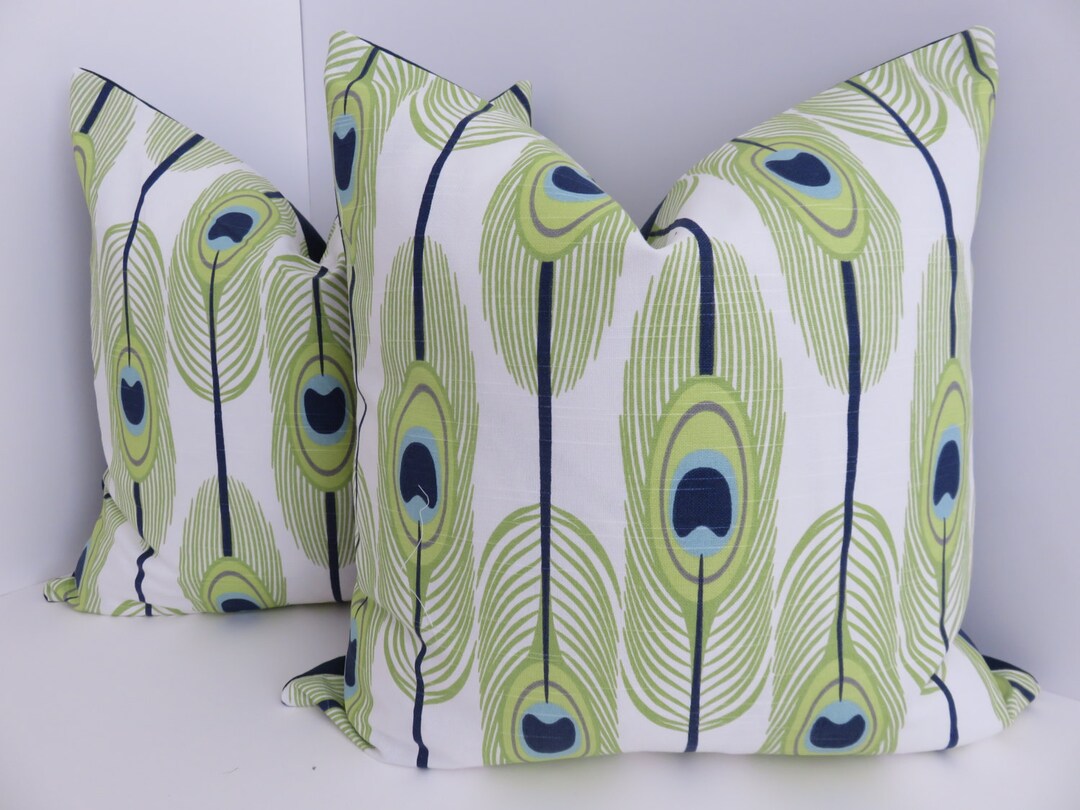 Decorative Peacock Feather Pillow Cover Peacock Feather Couch Cushion Pillow Cover Feather
