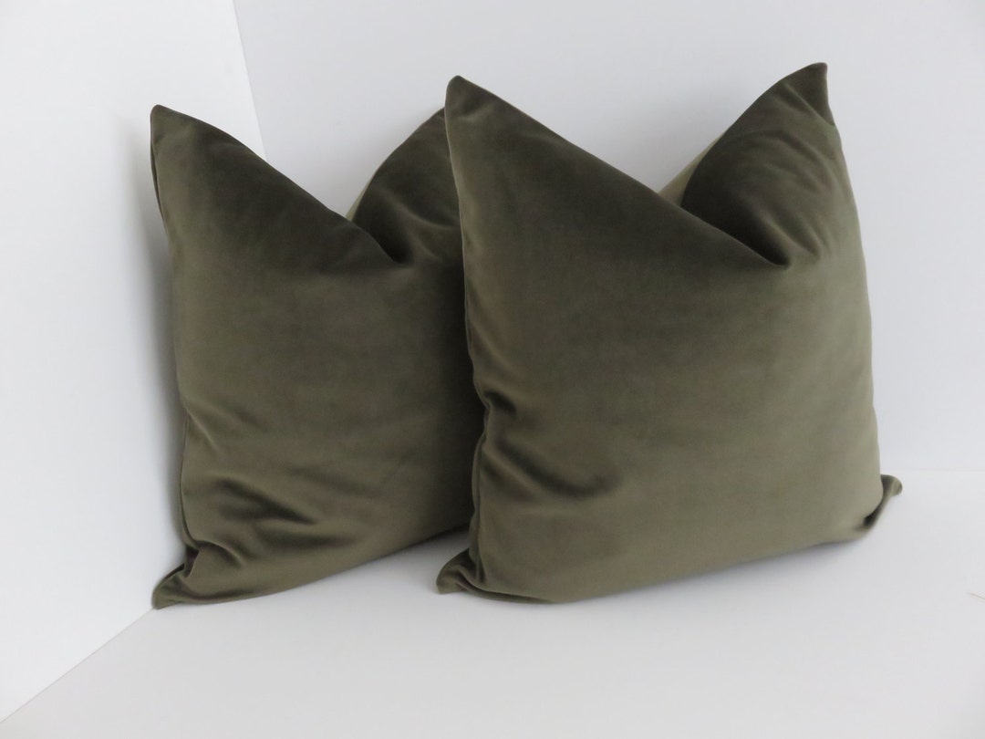 Luxurious Velvet Pillow Covers- Green Moss Pillow Covers - Velvet ...