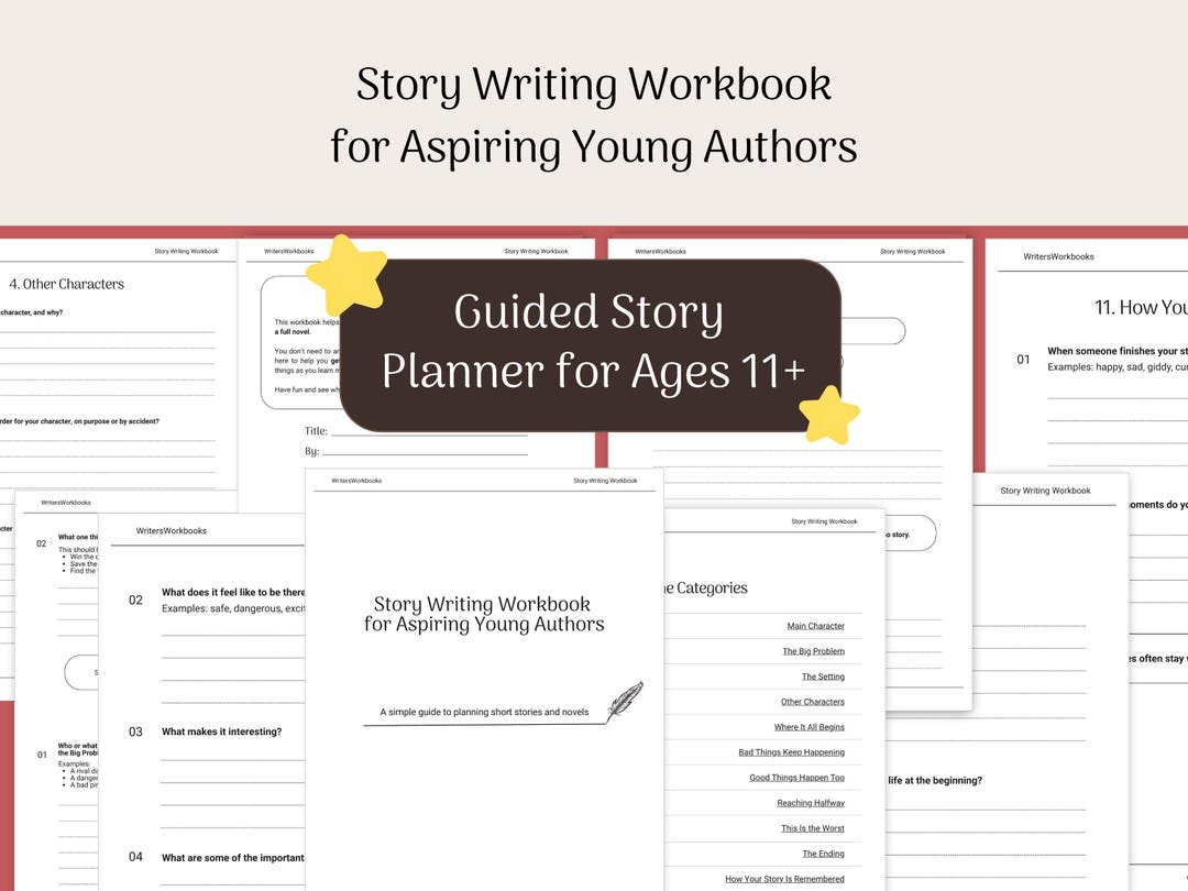 Story Planning Workbook for Kids (PDF Download, Printable) | Ages 11 ...