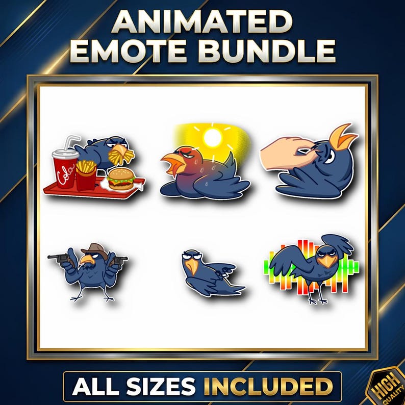 Mega Pack 33 Animated Raven Emotes | Raven Gifs for Twitch, Kick and ...