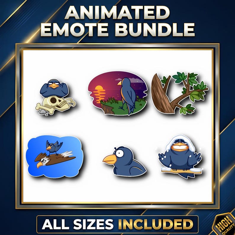 Mega Pack 33 Animated Raven Emotes | Raven Gifs for Twitch, Kick and ...