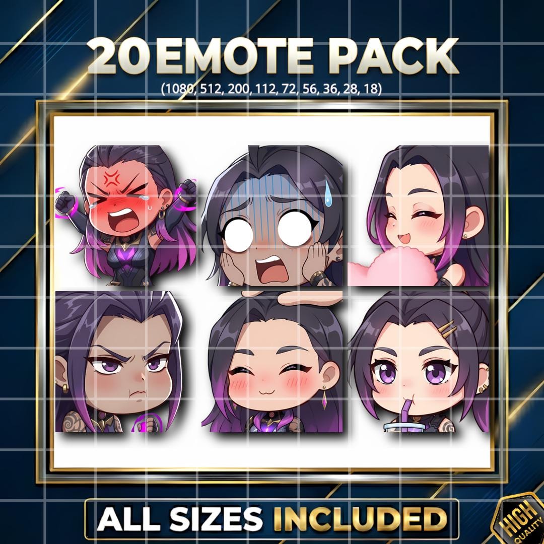 Reyna Chibi Emote Pack of 20 | Valorant, Stickers for Twitch, Discord ...