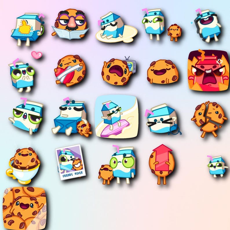 21 Milk and Cookie Animated Emotes | Milk & Cookie Gifs for Twitch ...