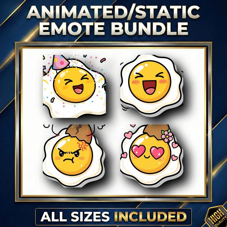 16 Fried Egg Emotes Pack | 8 Animated Twitch Emotes + 8 Static Emotes ...
