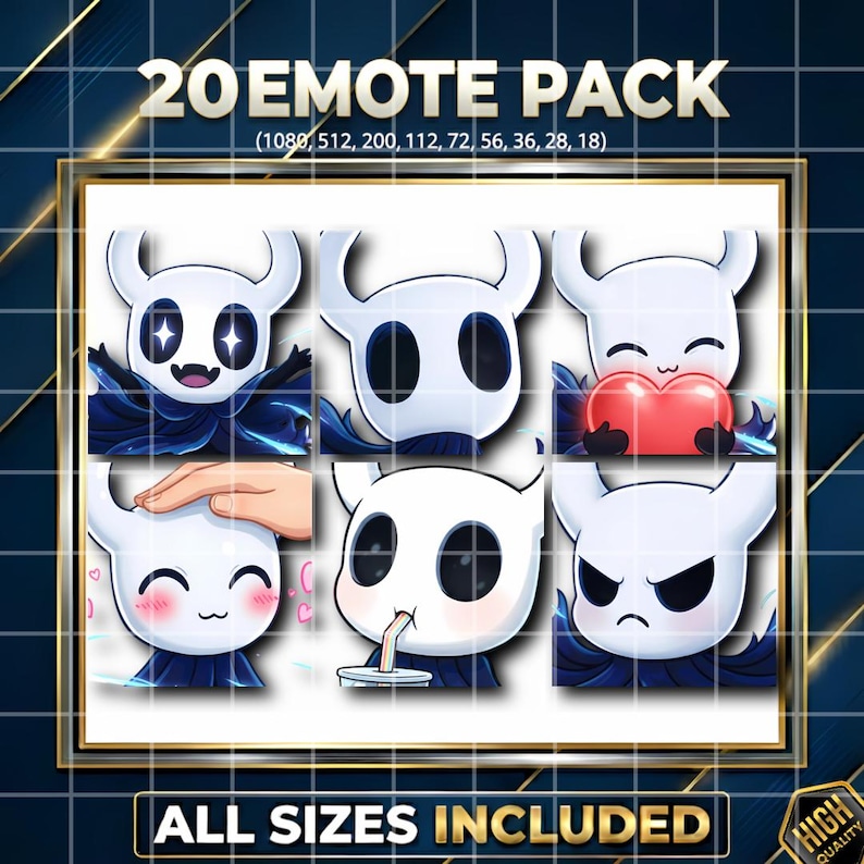 20 Hollow Knight Emotes Pack for Twitch, Kick, Discord, and Youtube ...