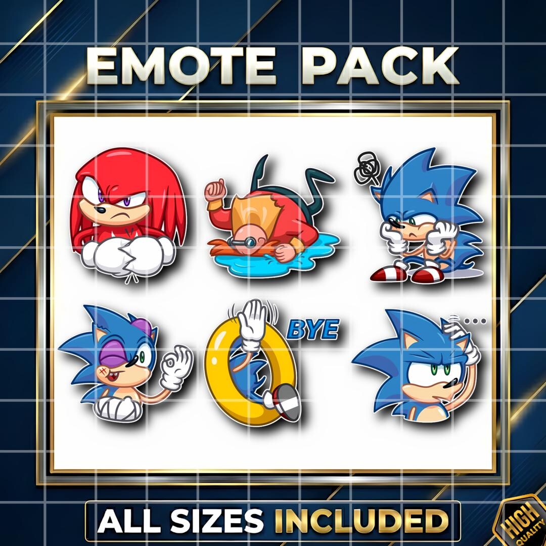 30 Sonic the Hedgehog Emotes, Chibi Sonic Stickers for Twitch, Kick ...