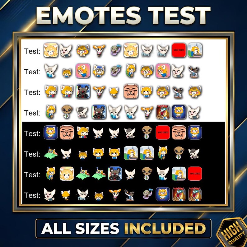 Mega Pack 25 Animated Aggretsuko Emotes | Rage Red Panda Twitch Emotes ...
