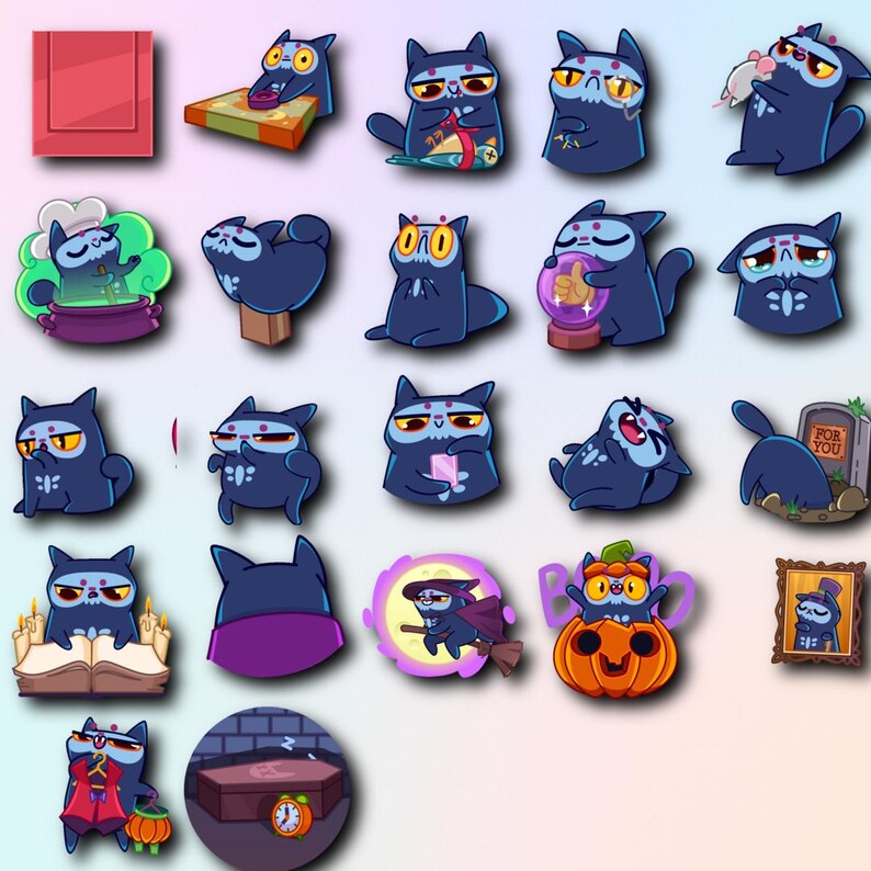 Pack 22 Animated Evil Cat Emotes | Gato Malvado Gifs Para Twitch Y Kick ...