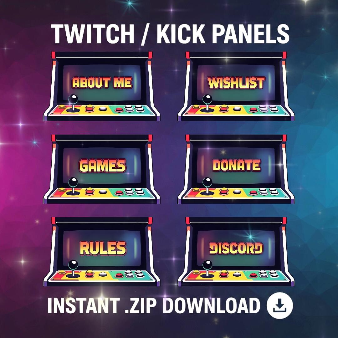 26 Intense Retro Arcade Panels for Twitch and Kick | Intense Arcade ...