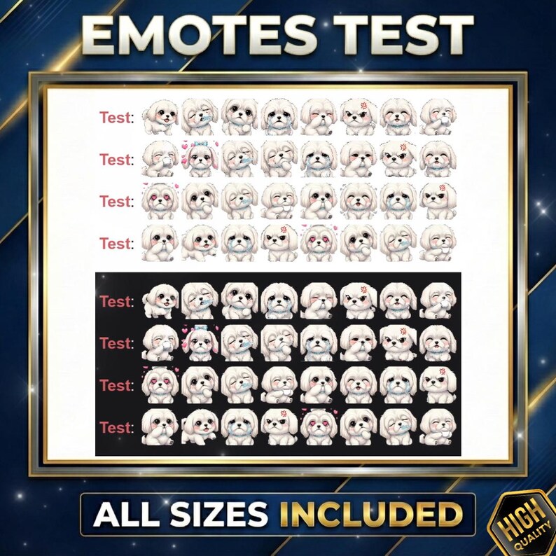 Megapack 18 Cute Puppy Emotes | 9 Animated Twitch Emotes + 9 Static ...