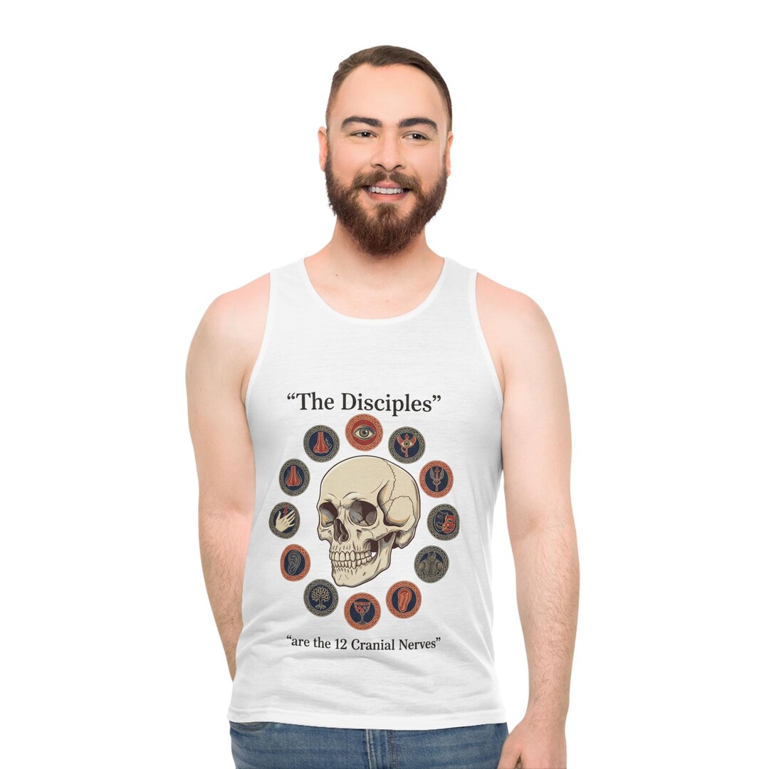 Anatomical Skull With Cranial Nerves Tank Top | Medical Illustration - Etsy