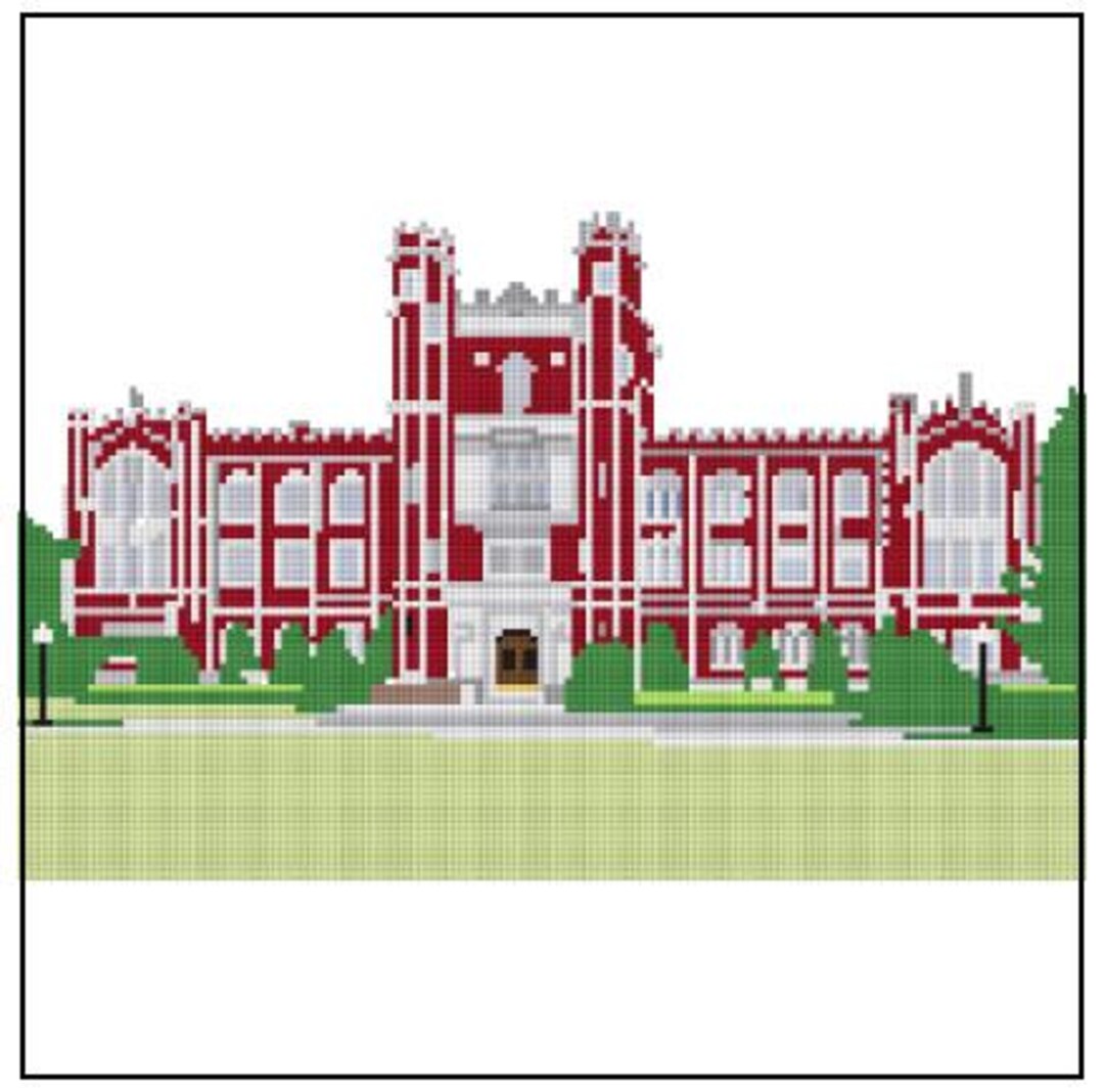 OU Memorial Bizzell Library Needlepoint Chart - Etsy
