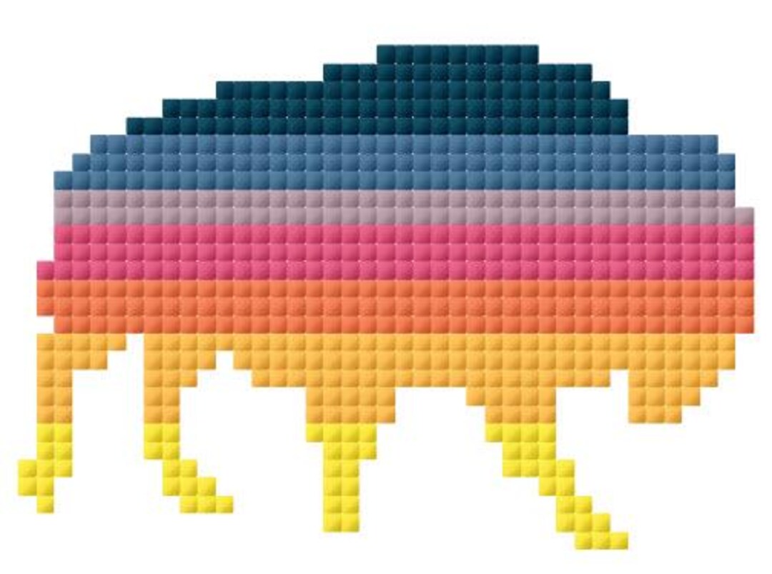 Sunset Bison Needlepoint Chart - Etsy