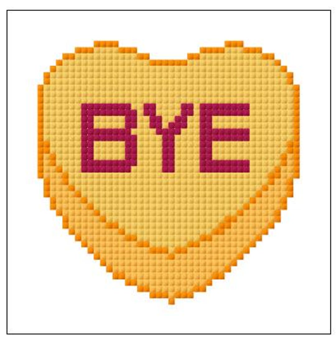 BYE Conversation Heart Needlepoint Chart - Etsy