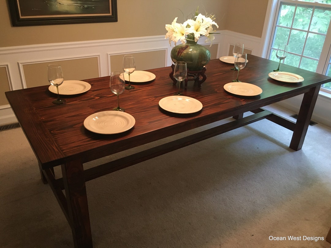The Augusta Custom Farmhouse Dining Table for Your Home - Etsy