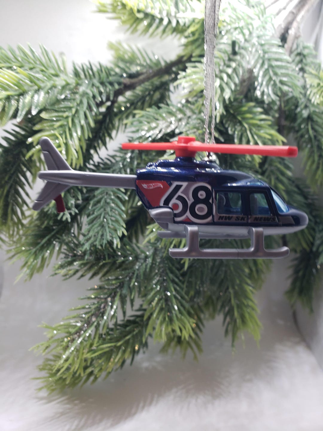 Helicopter Christmas Ornament - Etsy