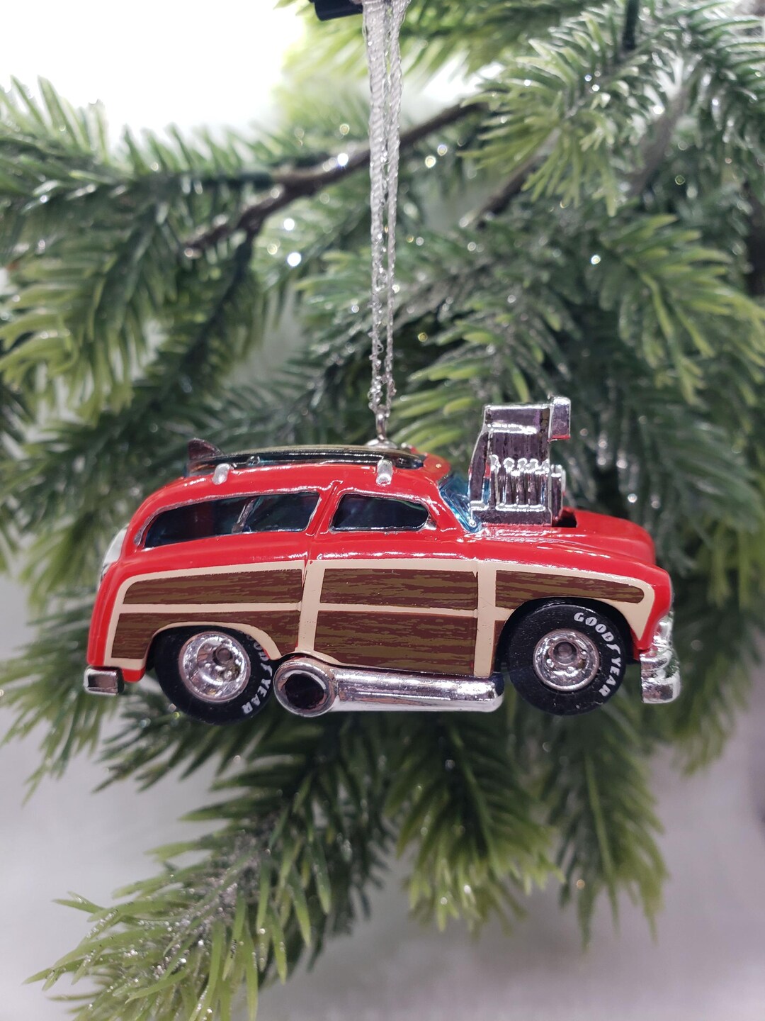Surf and Turf Hot Rod Christmas Ornament - Etsy