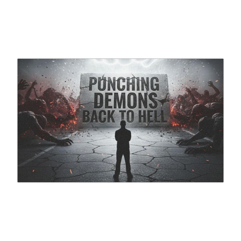 Punching Demons Back to Hell Car Magnet | Lightning Fist Design - Etsy