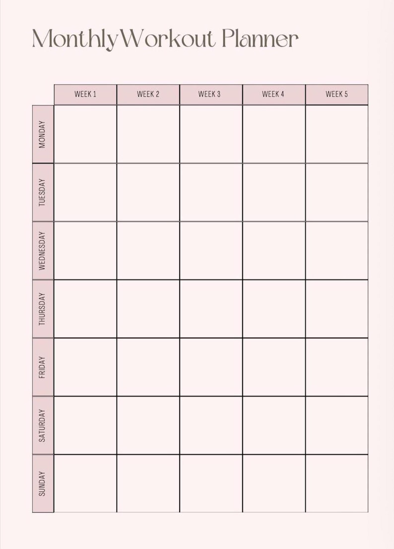 Digital Gym Planner | Monthly & Weekly Workout Planner | Editable Canva ...