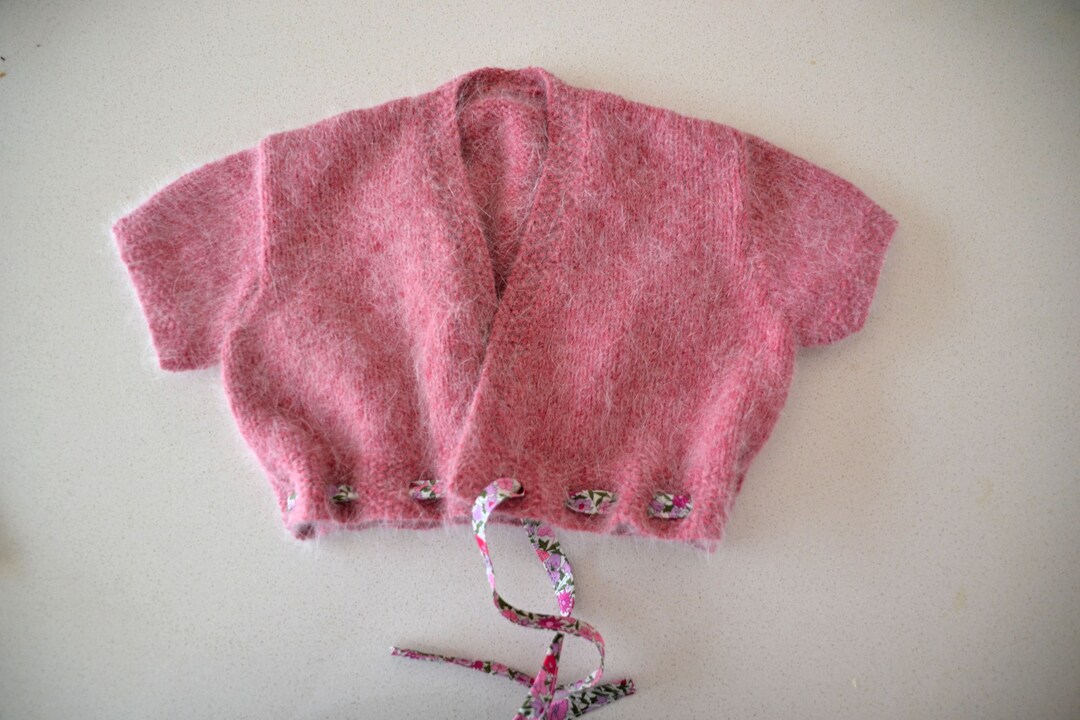 9M to 12M Hand Knitted Raspberry Pink Patons Fuzzy Wuzzy Baby Bolero - Etsy
