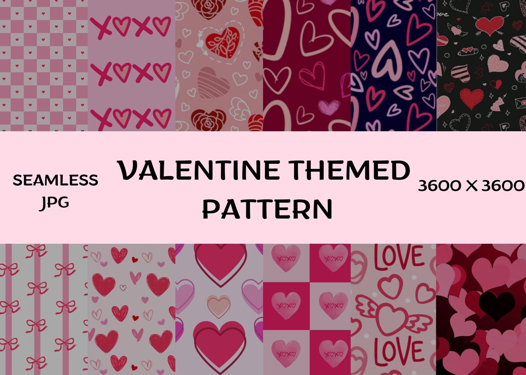 30 Digital Valentine's Day Patterns, Seamless Paper, Scrapbook Papers ...