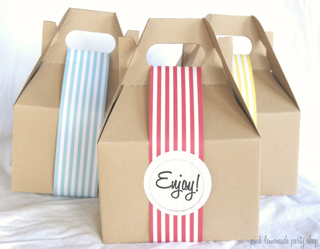 5 Brown Kraft Gable Boxes6x4x4-packaging-box Lunches-kids-gift ...