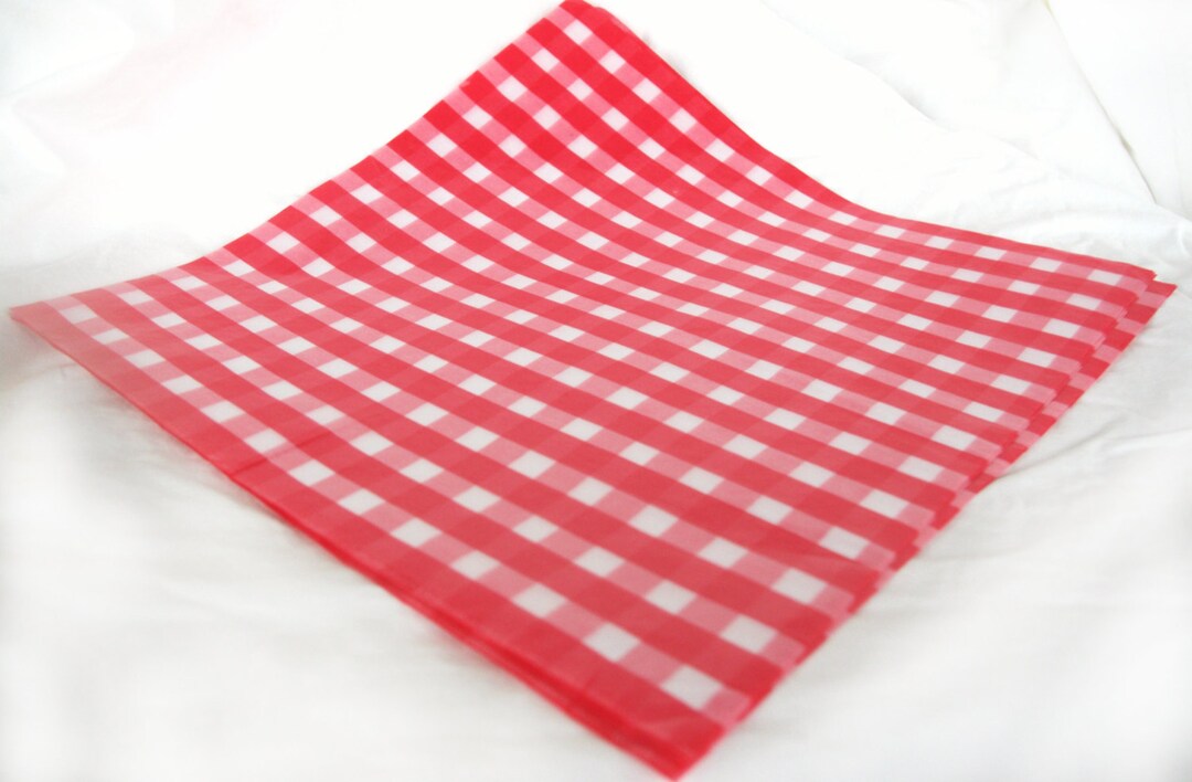 25 Gingham WAX PAPER Sheets-pink Lemonade Party Shop Exclusive-basket ...
